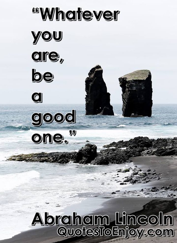 Whatever you are, be a good one. - Abraham Lincoln | Quotestoenjoy.com