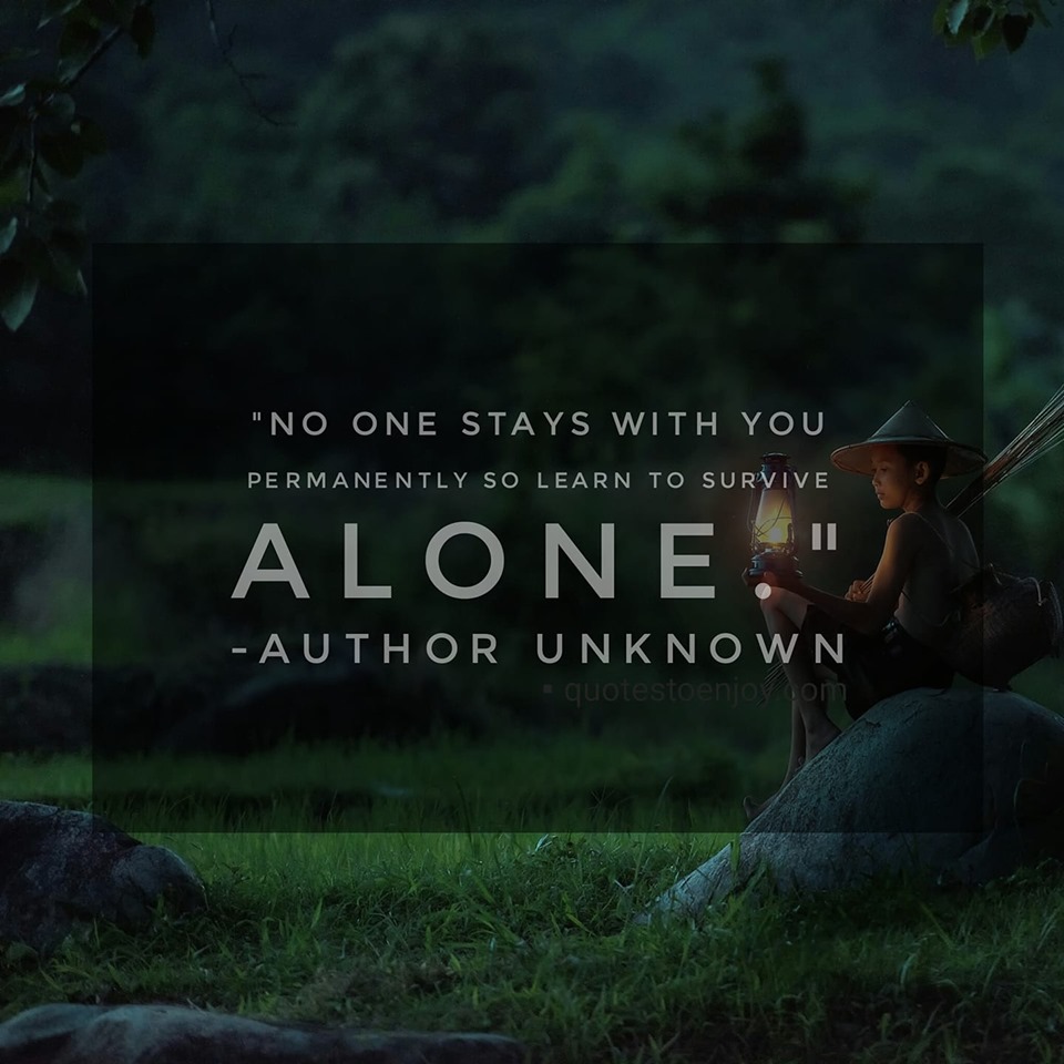 No one stays with you permanently so learn to survive... - Author Unknown