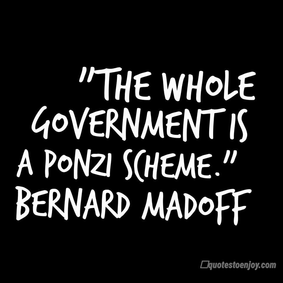 The whole government is a Ponzi scheme. - Bernard Madoff